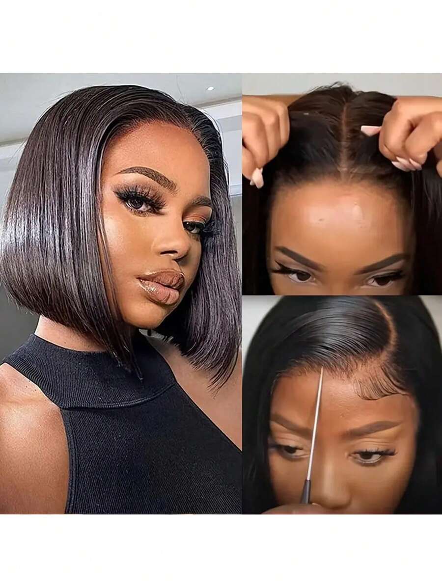 Discount 16inch Lace Front Bob Wigs Human Hair 13x4 Transparent Lace ...