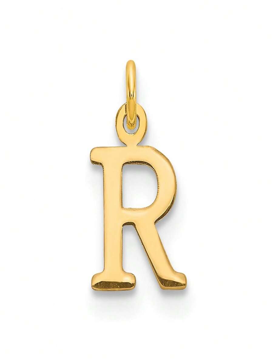 XNA1160Y-R 14K Yellow Gold Cutout Letter R Initial Pendant | SHEIN USA
