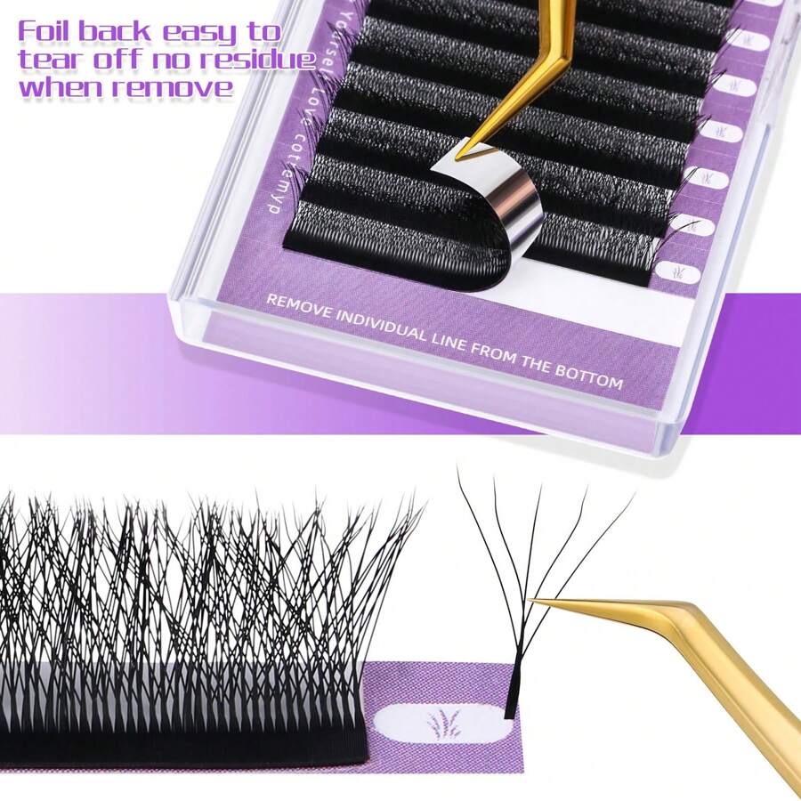 COTREMYP 1 Box 5D Natural Clover Grafted Eyelashes, 0.07 DD Curl (9mm ...