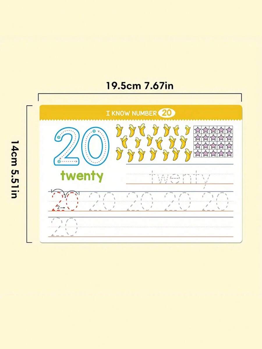 1 Set Tracking & Wipe Education Flash Cards, 123 Numerical Handwriting ...