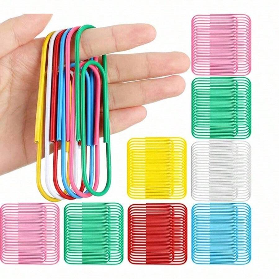 20pcs/Box Metal Paper Clip Durable Rust Resistant Coated Paper ...