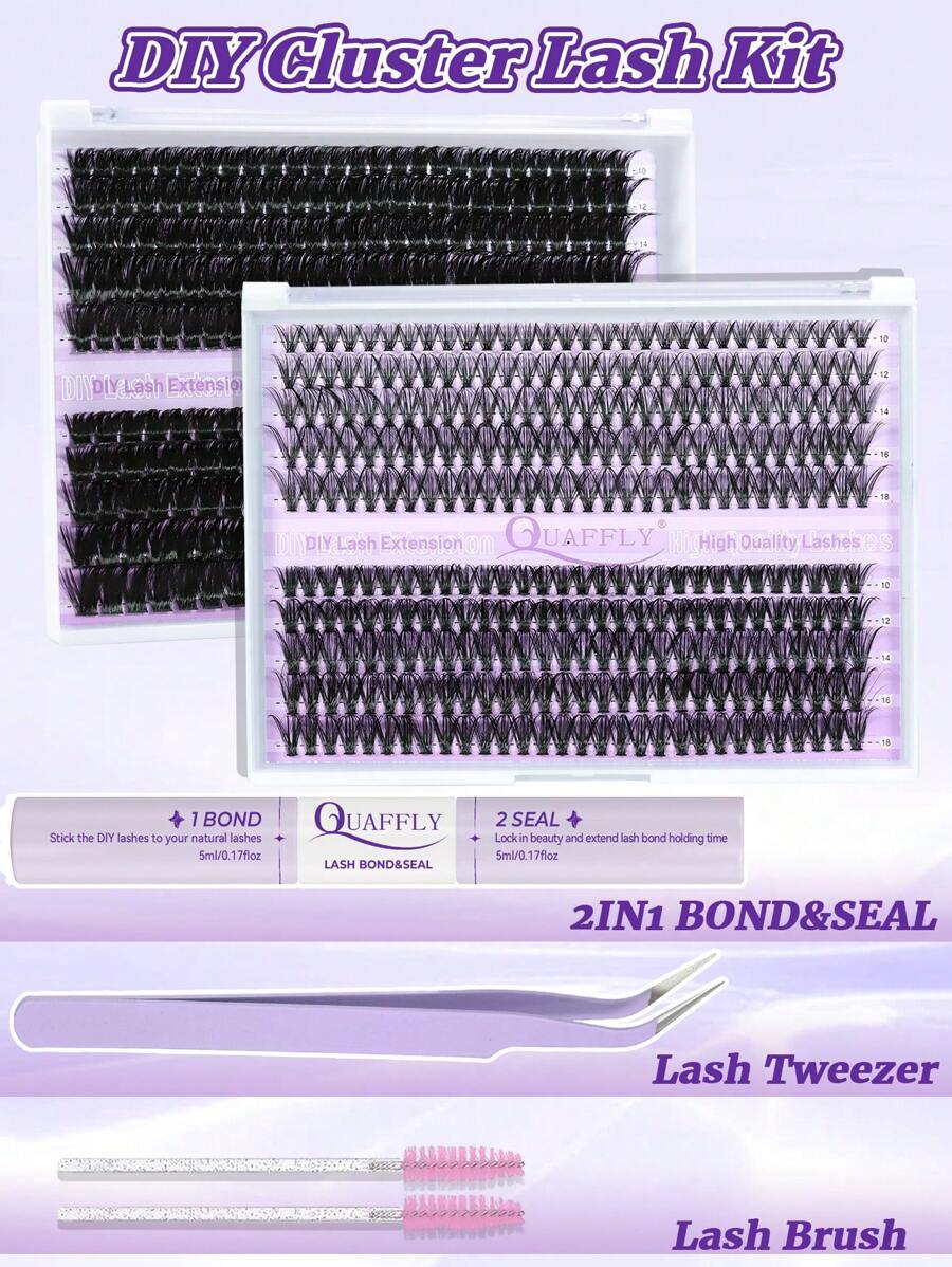 300/255 Clusters D Curl Lash Clusters Kit 30P+40P/80P+100P 10-18mm DIY ...