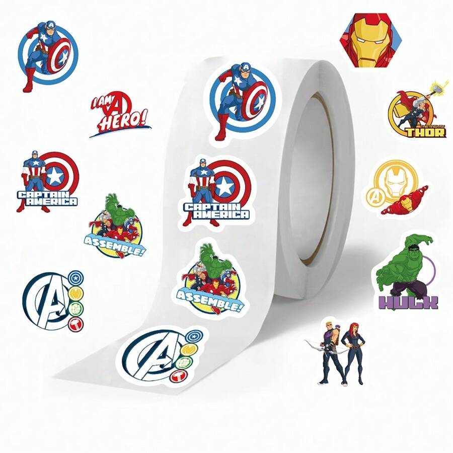 Disney 500PCS Disney The Avengers Decal Stickers Roll 10 Styles Cute ...