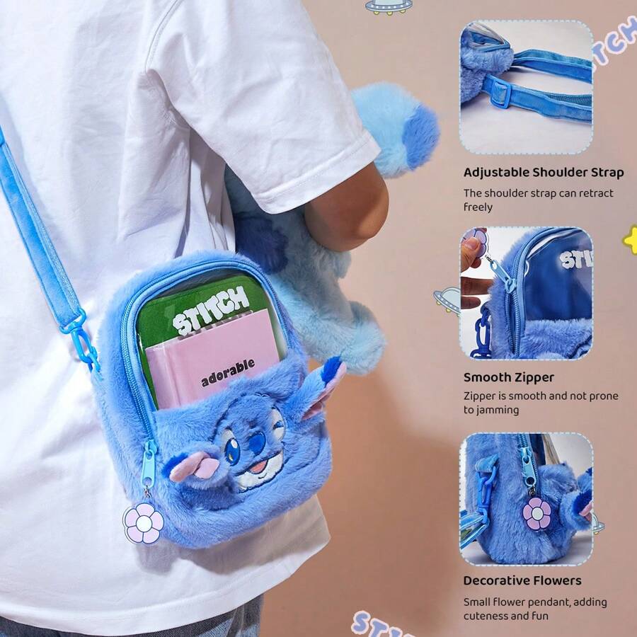 Miniso Miniso Disney Furry Series Cute Stitch Crossbody Bag With ...