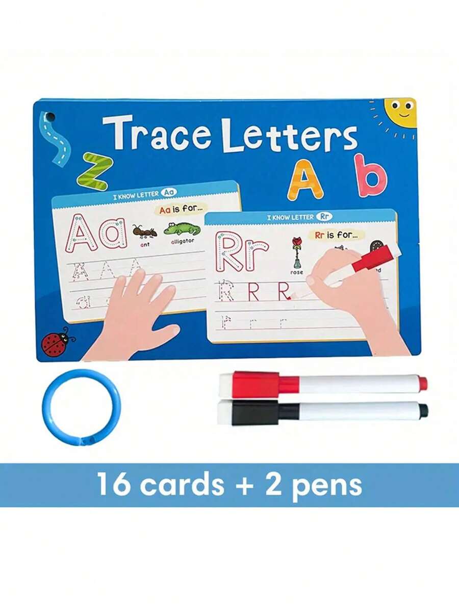 A-Z Uppercase & Lowercase Tracing & Wipe Clean Educational Flashcards ...