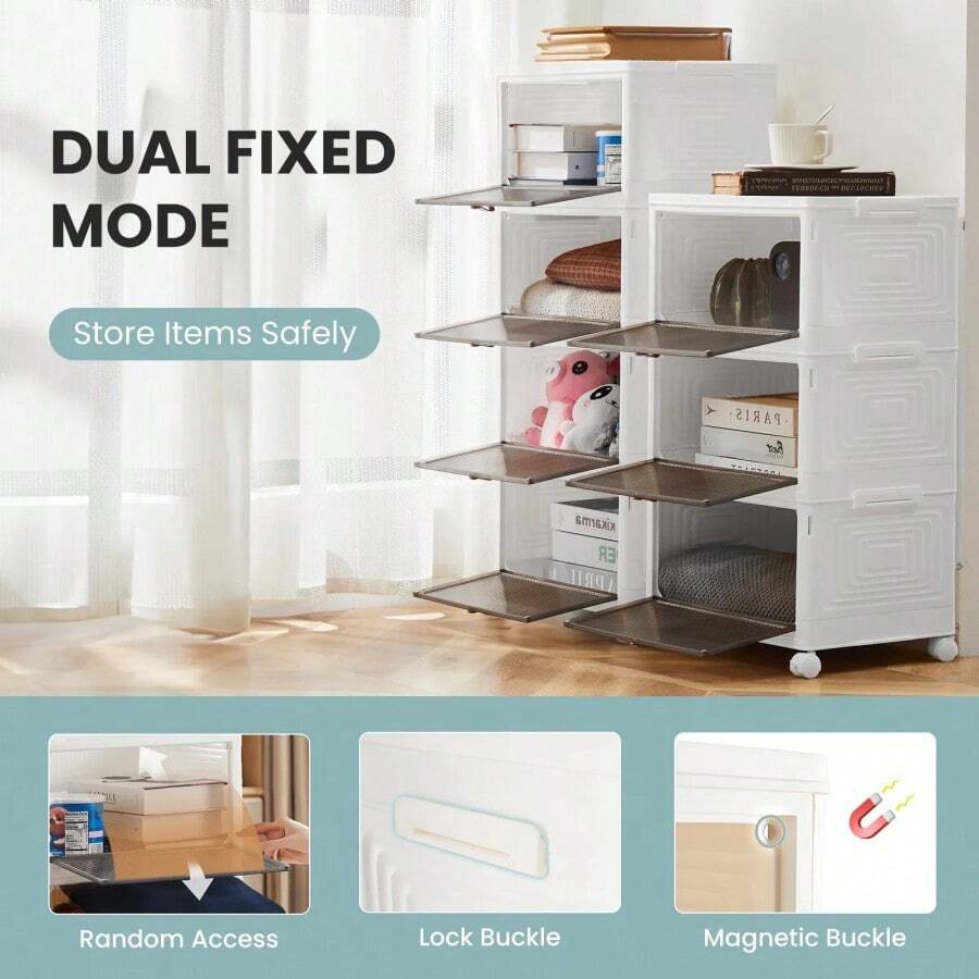 Stackable Plastic Storage Bins With Lid - 23QT Foldable Organizers And ...