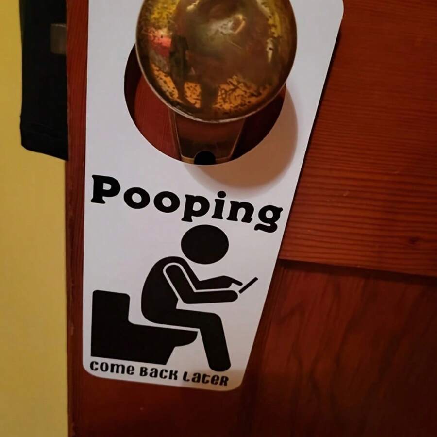 Funny 'Come Back Soon' Poop Door Sign - Perfect Poop Gift For Parties ...