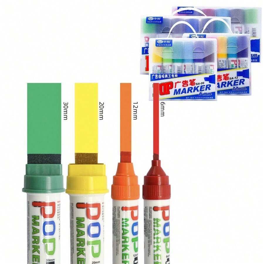 sipa Wide Tip Oil-Based Markers For Poster Design And Office Use ...