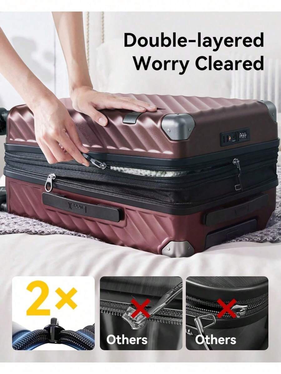 LUGGEX Luggage With Spinner Wheels - Polycarbonate Expandable Hard ...