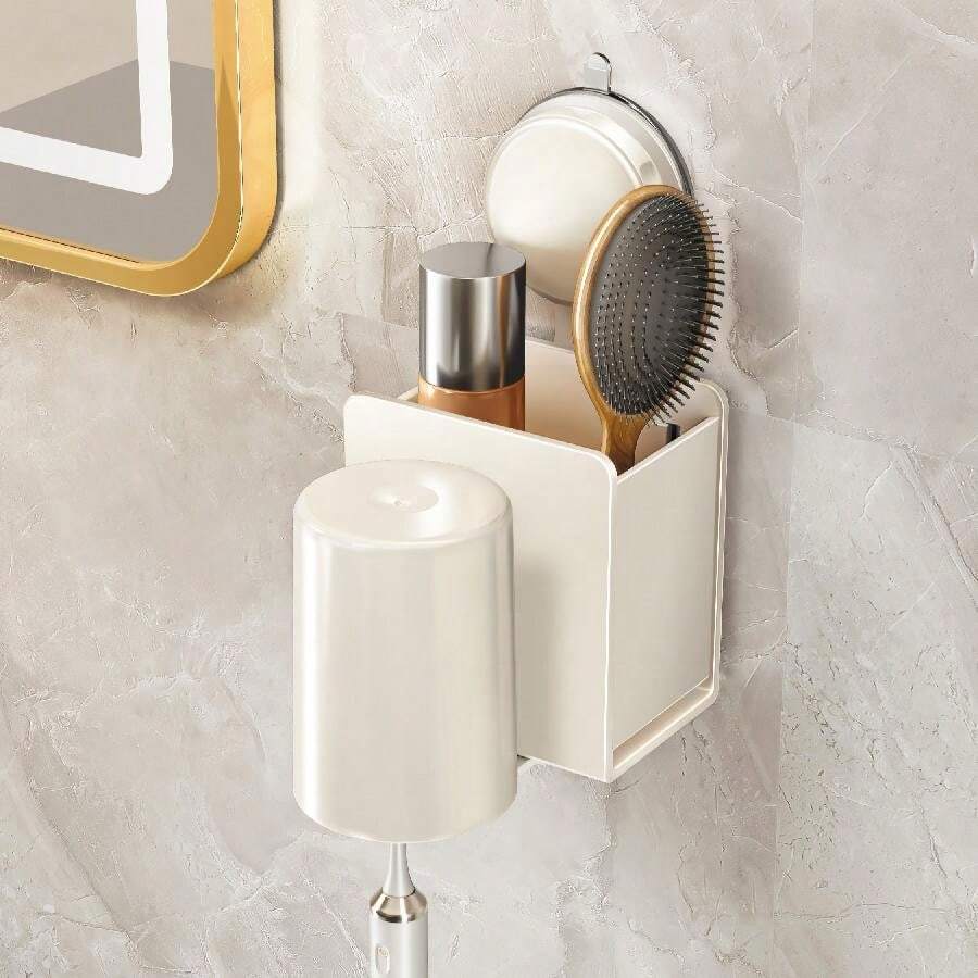 Bathroom Suction Cup Mounted Comb Shelf Bathroom Toothpaste Shelf ...
