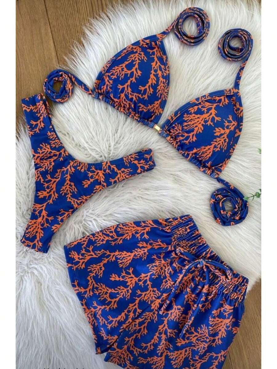 Biquini feminino 3 peças, multi formas de uso, trio de biquini ...