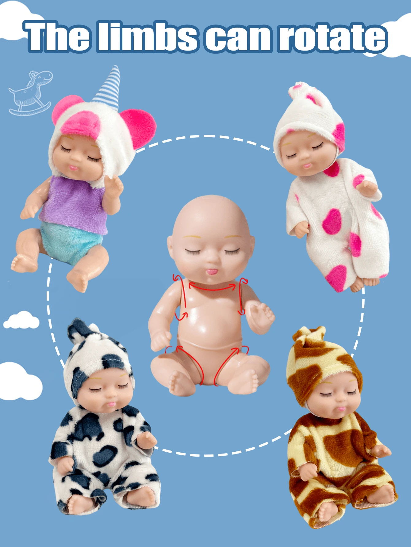 1pc Sleeping Mini Doll Figure, Doll For Kids Play, Interactive Parent ...