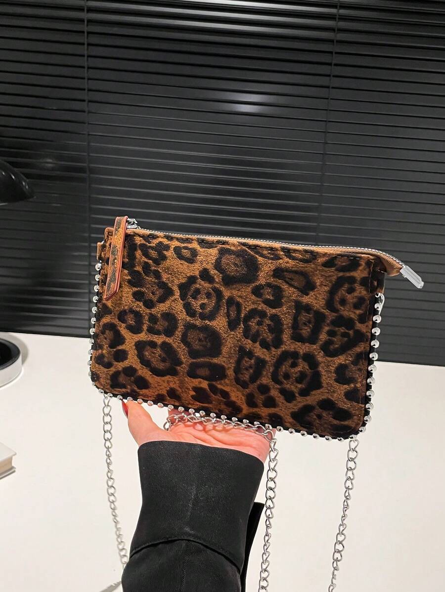 Fashion Suede Leopard Print Women's Shoulder Bag, And Chic Design Lady ...