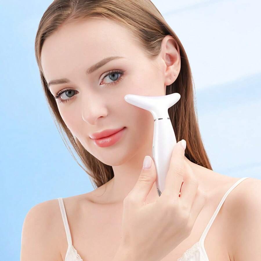 Facial & Neck Beauty Massager With Heating And 3 Massage Modes, Helps ...