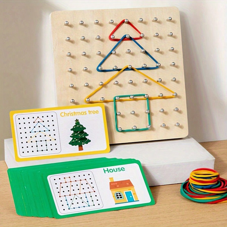 Wooden Geometric Shapes Creative Math Game, Cultivates Hands-On Skills ...
