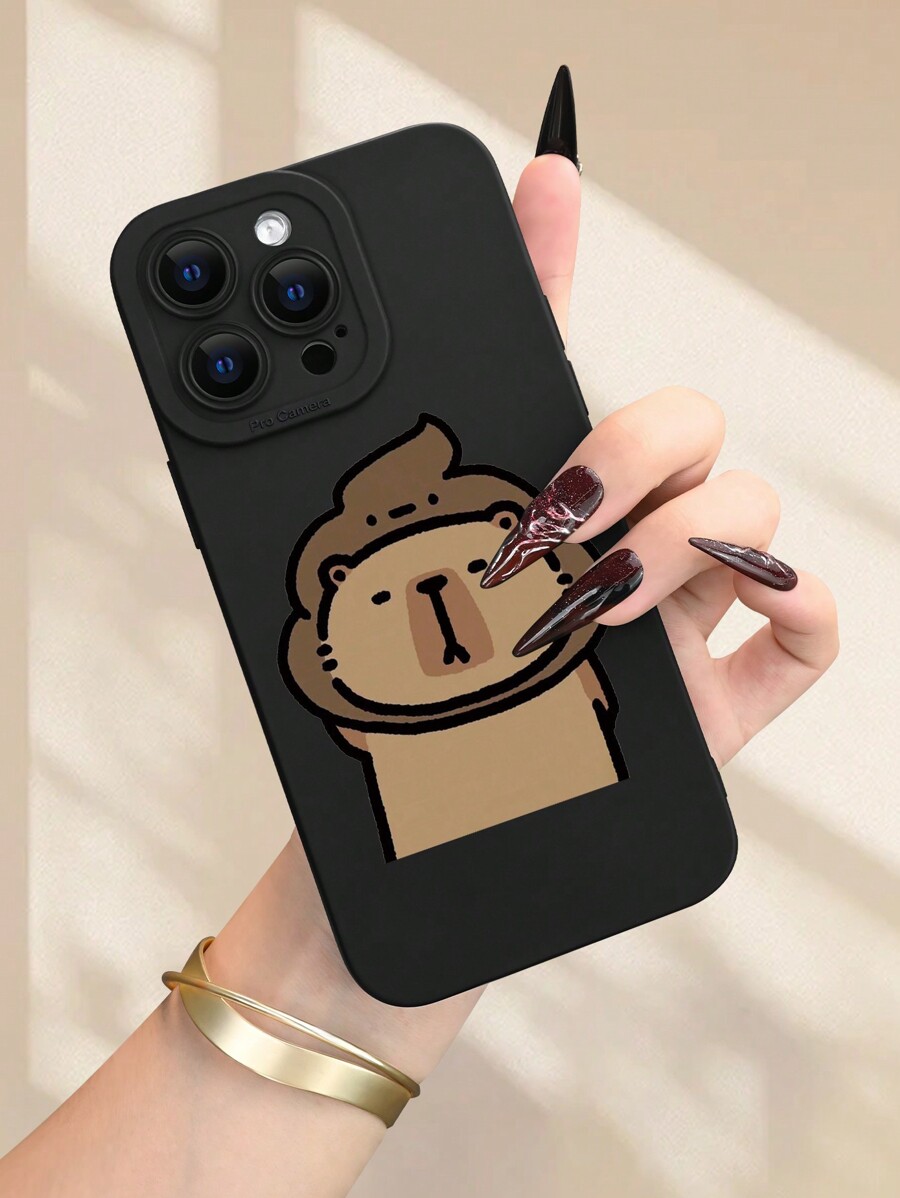1pc Soft Matte Painted 2D Capybara Animal Stylish Creative Phone Case ...
