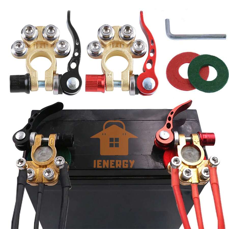 Gold Battery Terminal Connector With Quick Release Car Positive ...