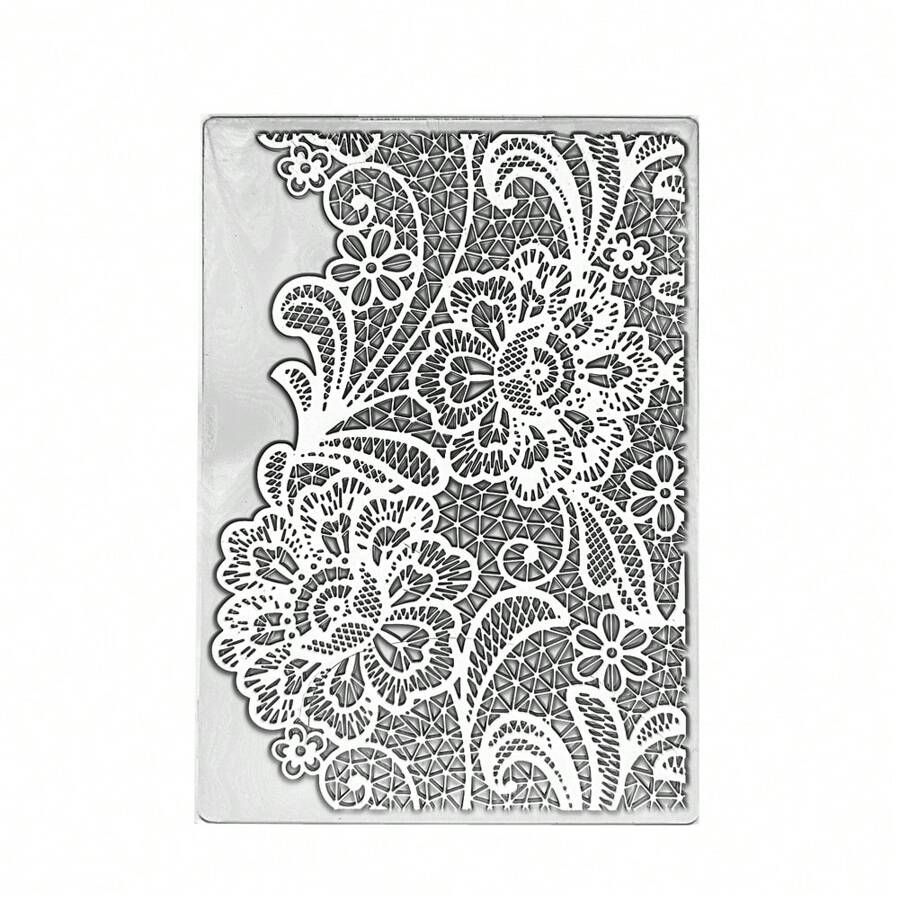 Plastic Embossing Folder ( A6 Size | Lace Flowers Pattern ) Paper ...
