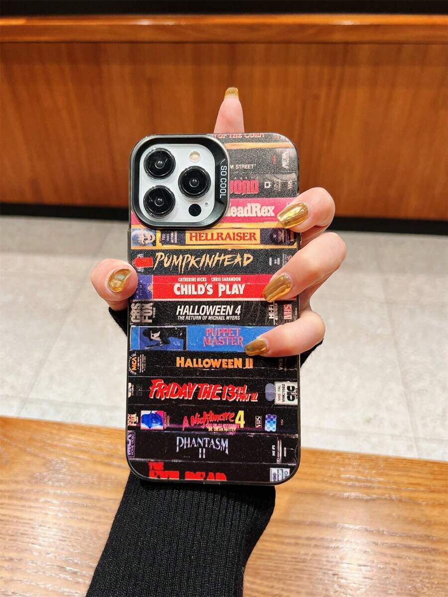 Slogan 1pc Straight Edge Perforated Phone Case Compatible With Iphone ...