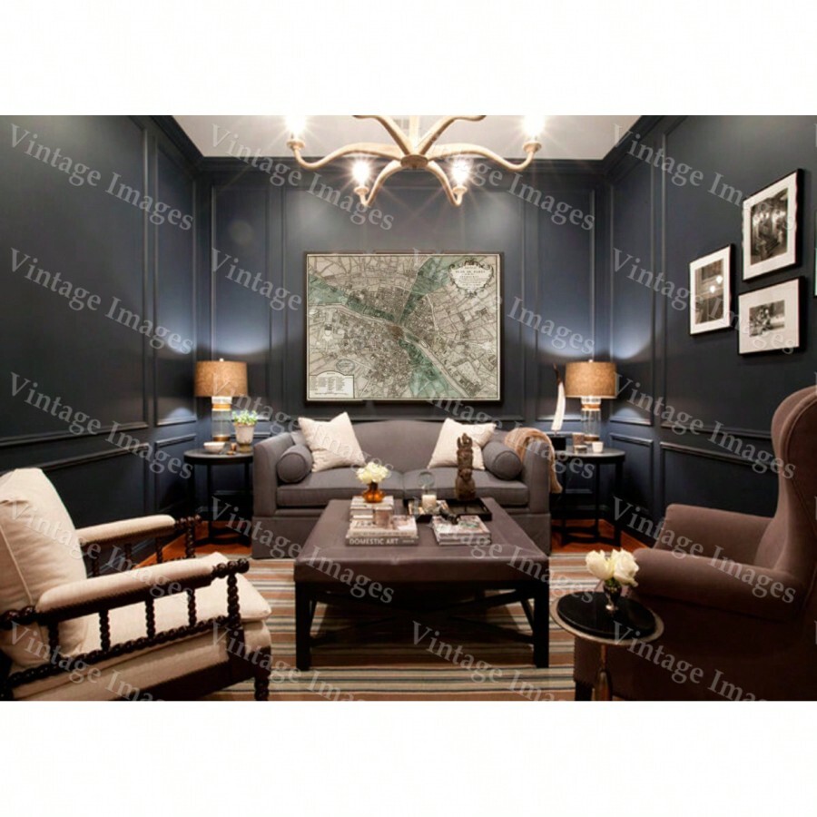 Vintage Imagery Giant Historic PARIS Map 1740 Old Map Of Paris Antique ...