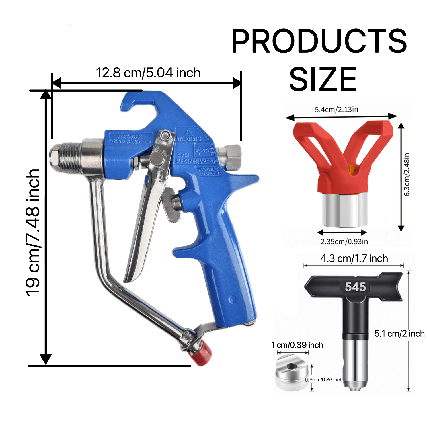 243-283 Airless Spray Gun 5000 PSI Silver Airless Paint Spray Gun With ...