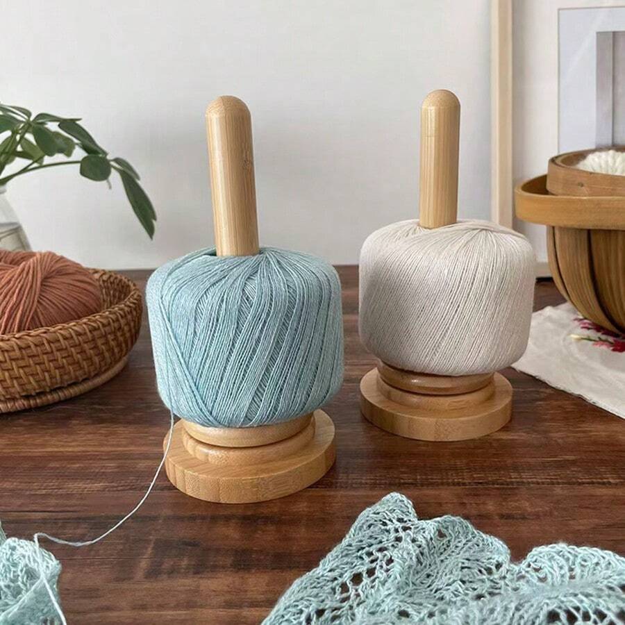 Bamboo Yarn Holder With Twirling Mechanism Classic, Yarn Holder For ...