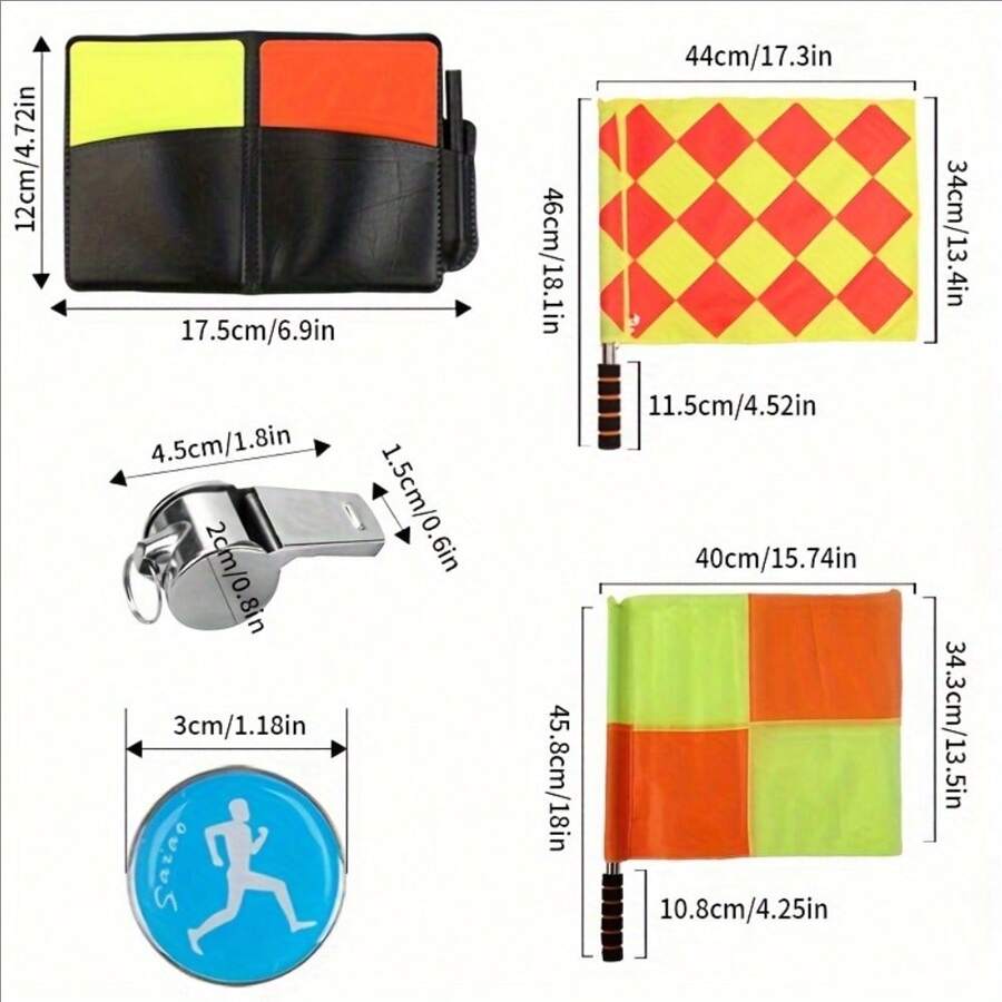 2pcs/3pcs/4pcs Football Referee Set: Red & Yellow Card, Metal Whistle ...