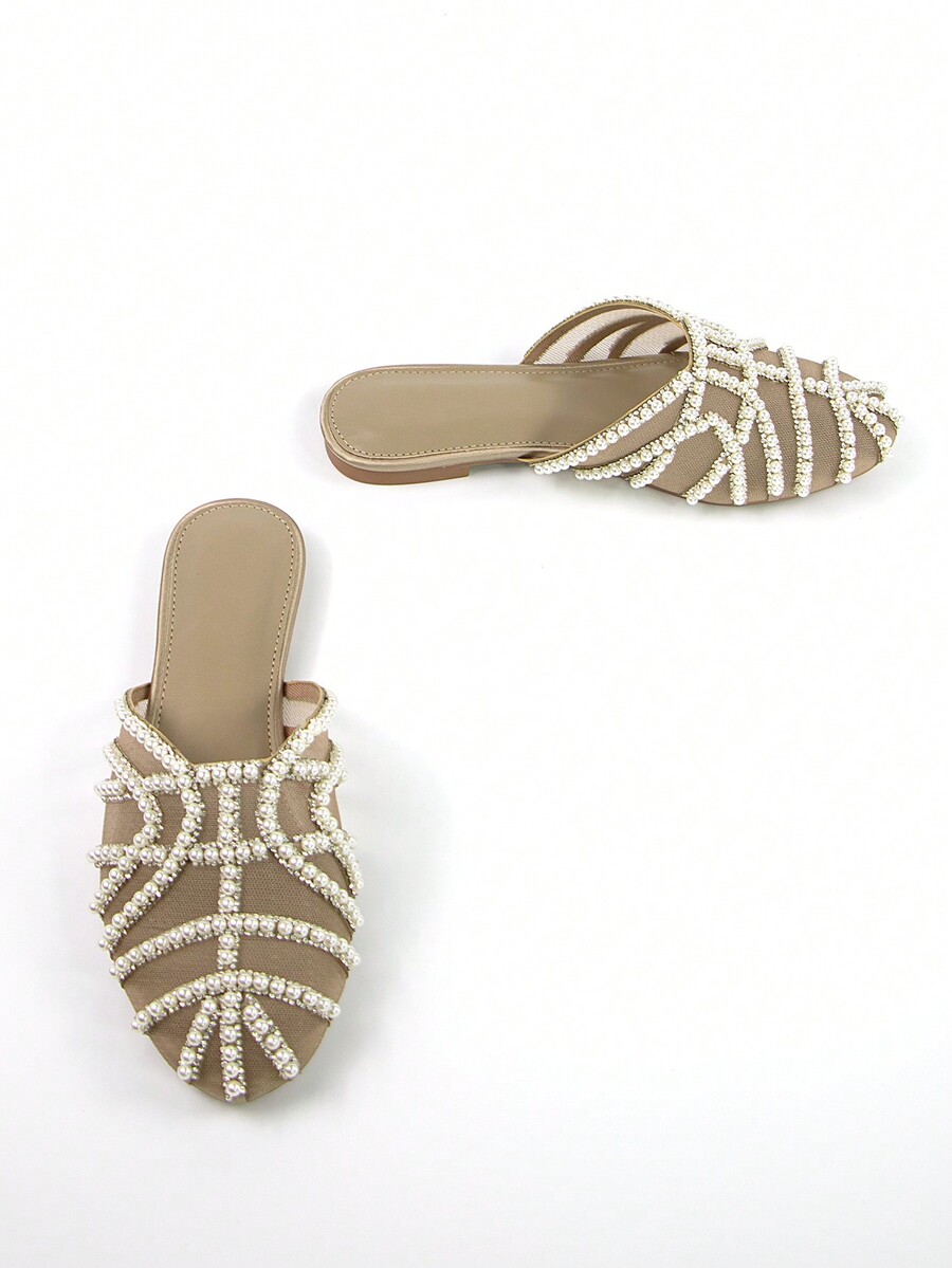 Sapatos Mule Planos Diários e para Festa, Quadrados e Confortáveis, de ...