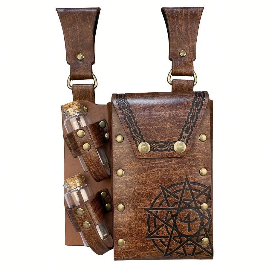 Medieval Alchemy Faux Leather Belt Pouch With Cork Bottle - Fantasy ...