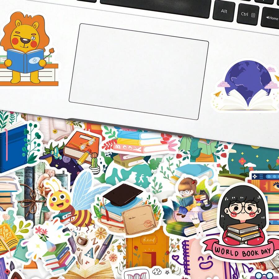 50Pcs Reading Stickers Book Stickers Book Themed Stickers Graffiti ...
