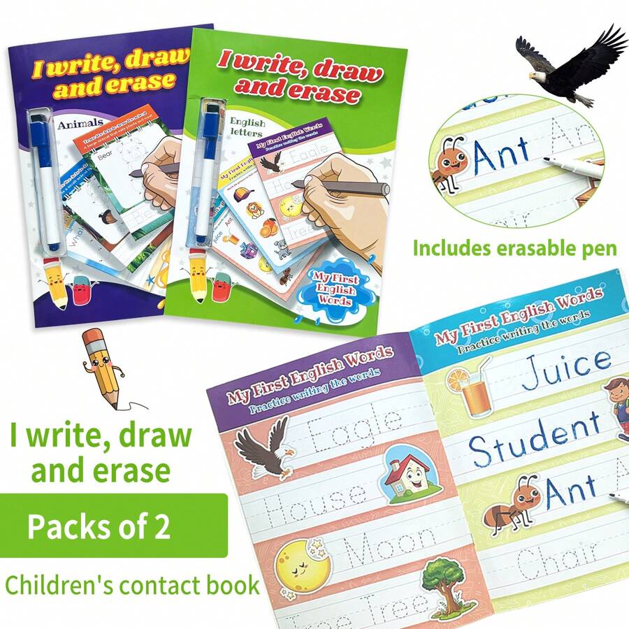 Alphabet Letter And Object Tracing Workbook To Improve Kids' Cognitive ...