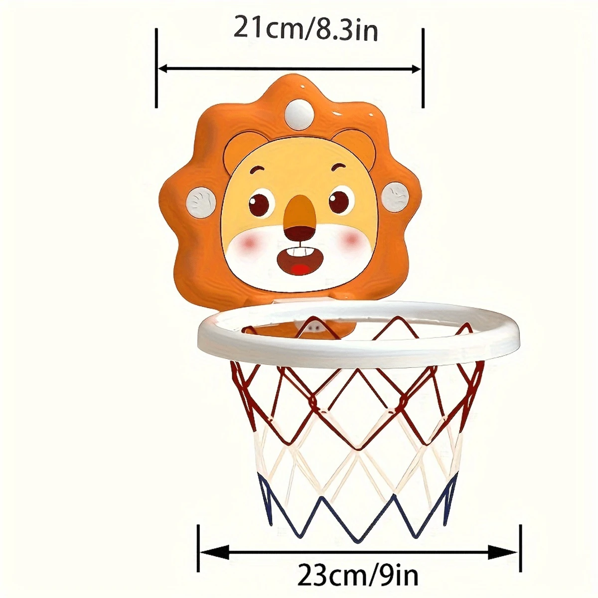 Kids Basketball Hoop Set - Cartoon Animal Wall-Mounted Sports Toy With ...