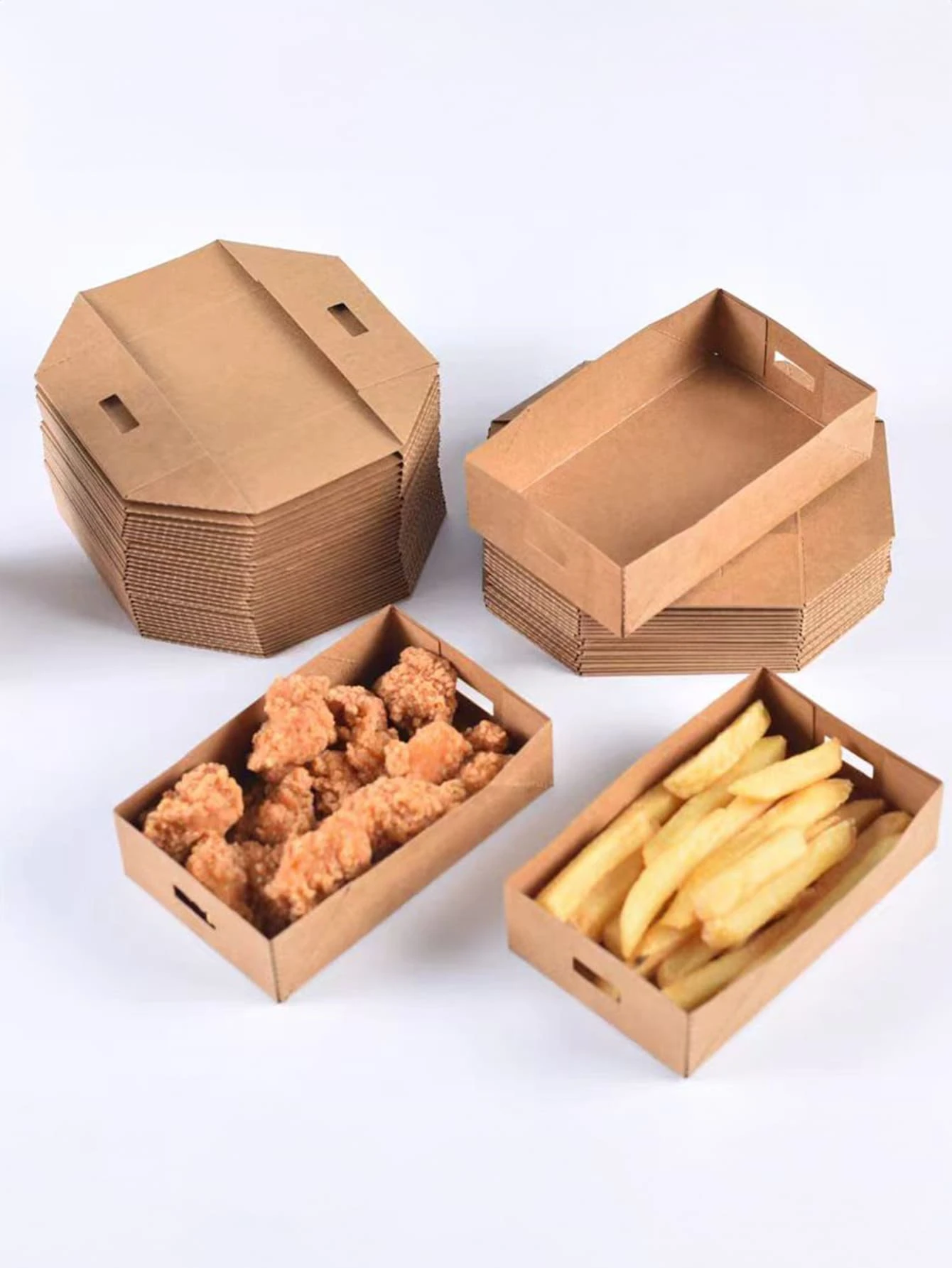 15pcs Disposable Kraft Paper Food Boxes, Suitable For Popcorn, Chicken ...