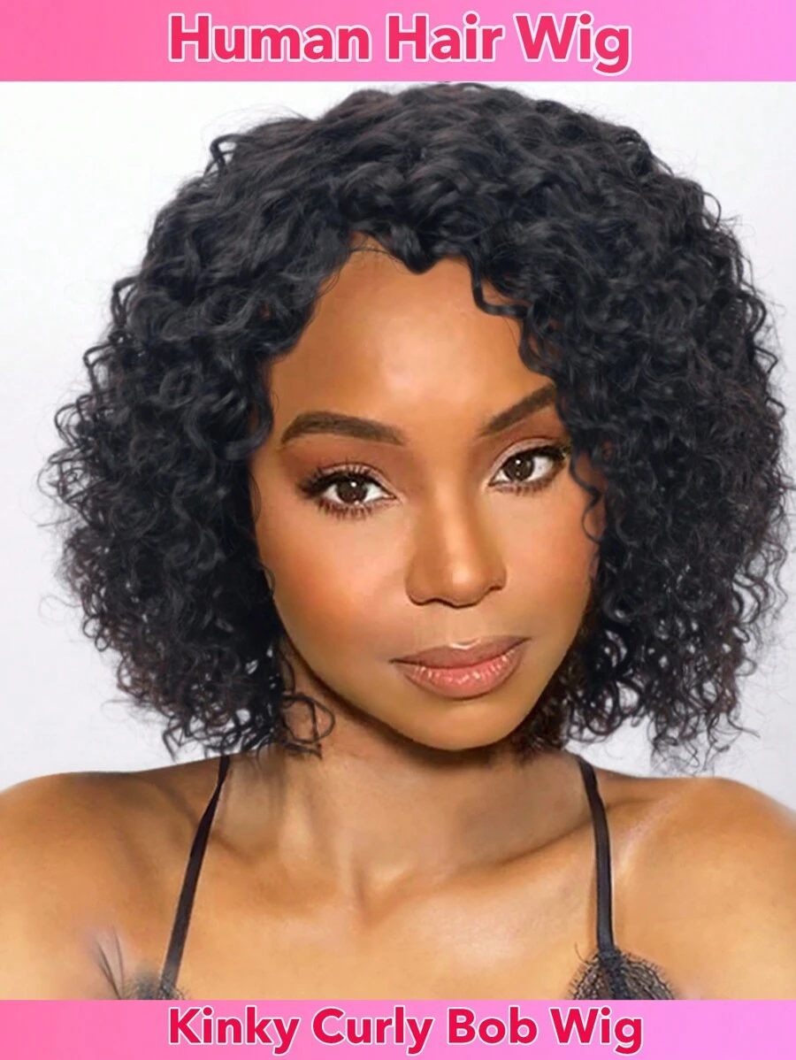 Piano Color Short Curly Wave Pixie Cut Wig Human Hair For Black Women ...