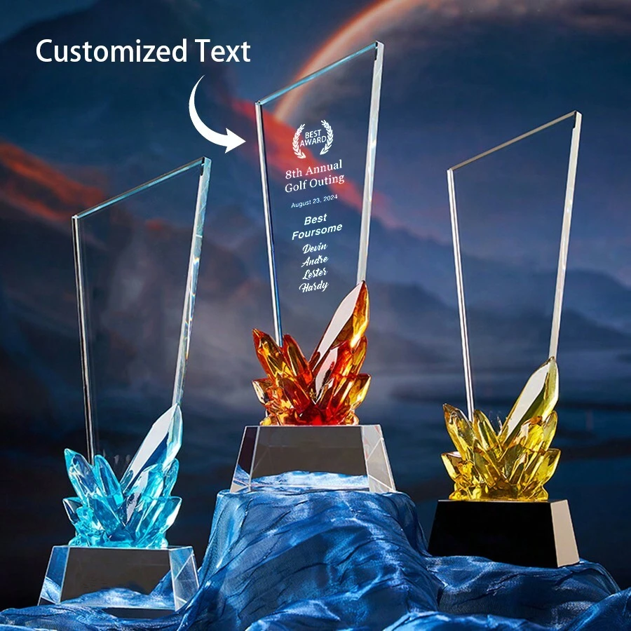 Custom Sparkling Acrylic Crystal Trophy, Excellent Employee Competition ...