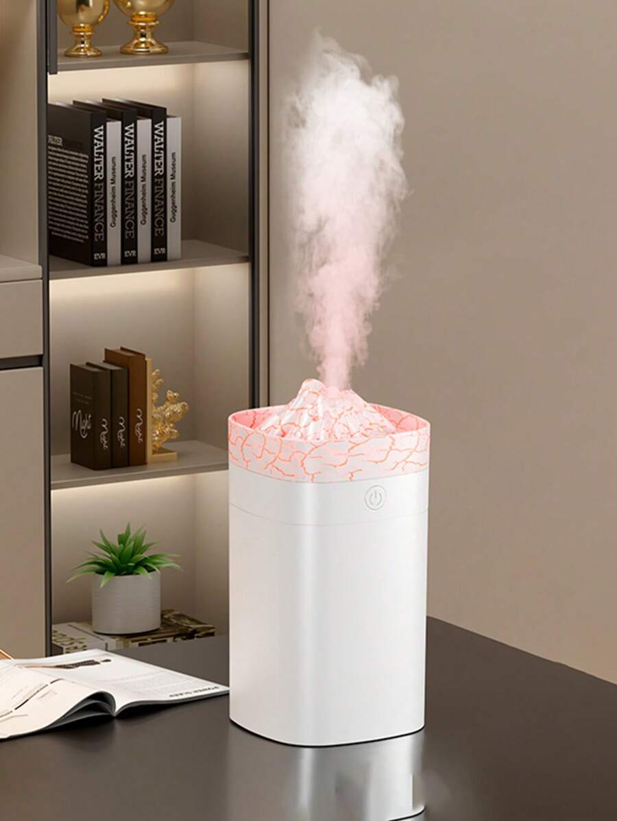 USB Powered Volcano Design Humidifier & Aroma Diffuser, LED Flame Light ...