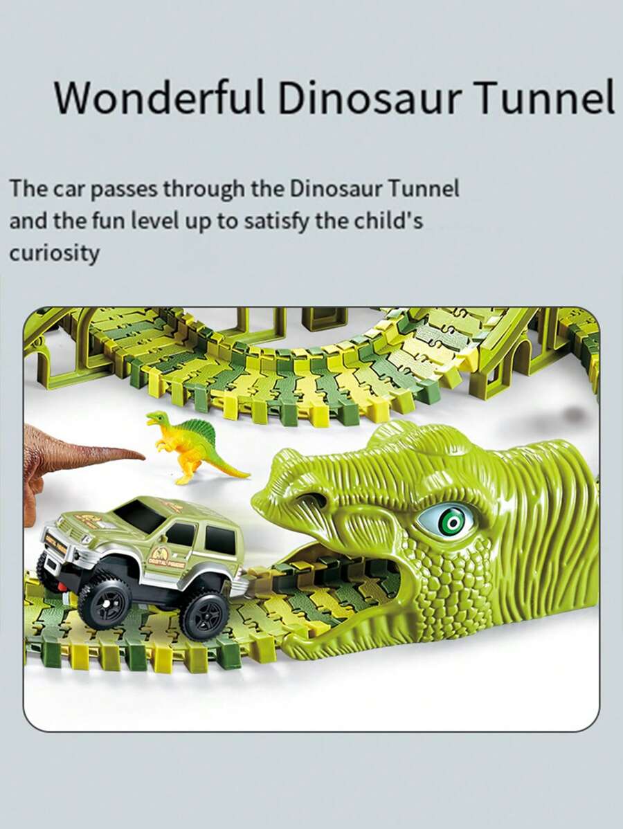 New Dinosaur Assemble Track Car Toy, Children's Changeable Dinosaur ...