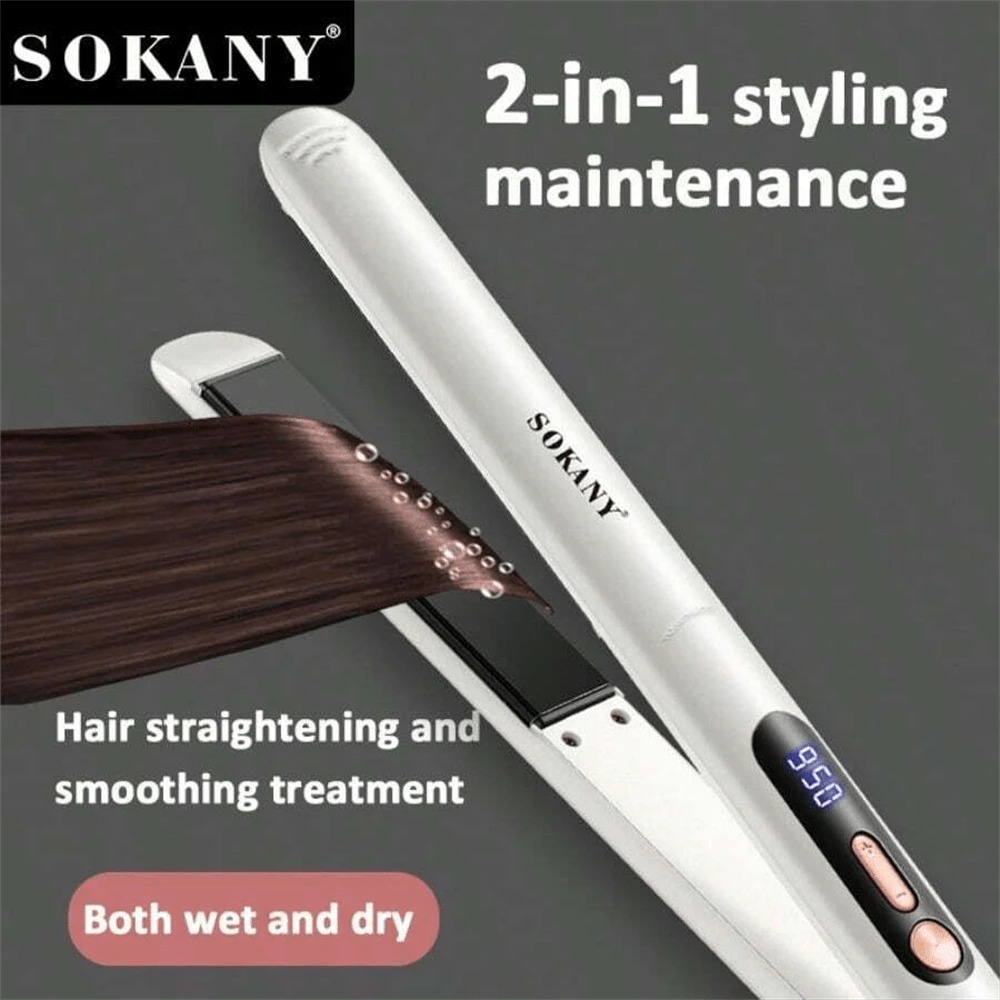 SOKANY 3-In-1 Ceramic Plate Adjustable Temperature Straightening Iron Flat Iron Hair Curler ...