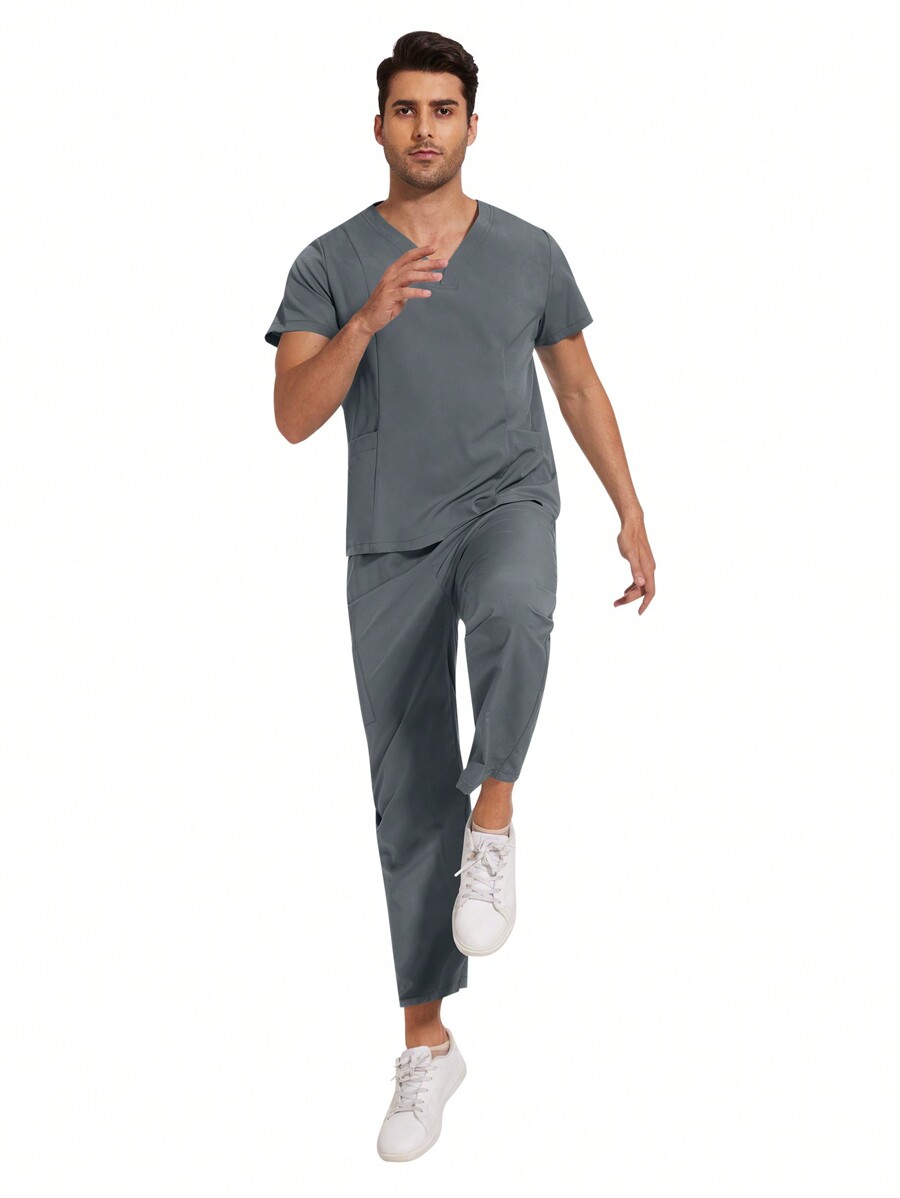 Surgical Uniforms Men Scrubs Nursing Sets Tops+Pant Suit Murse Scrubs ...