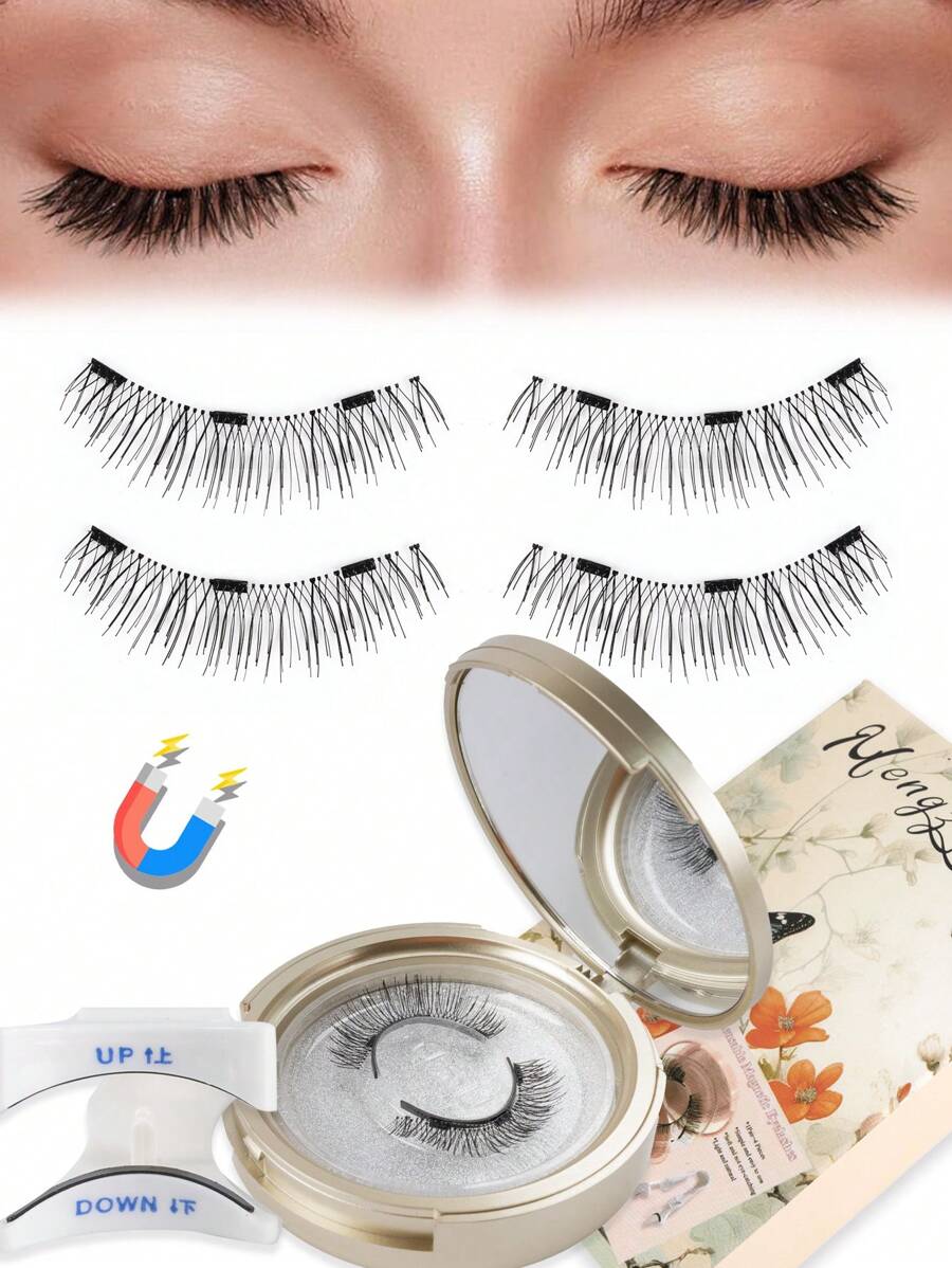 1 Pair Magnetic Eyelashes With Natural Appearance, Magnetic Eyelash Kit With Magnetic Eyelash ...