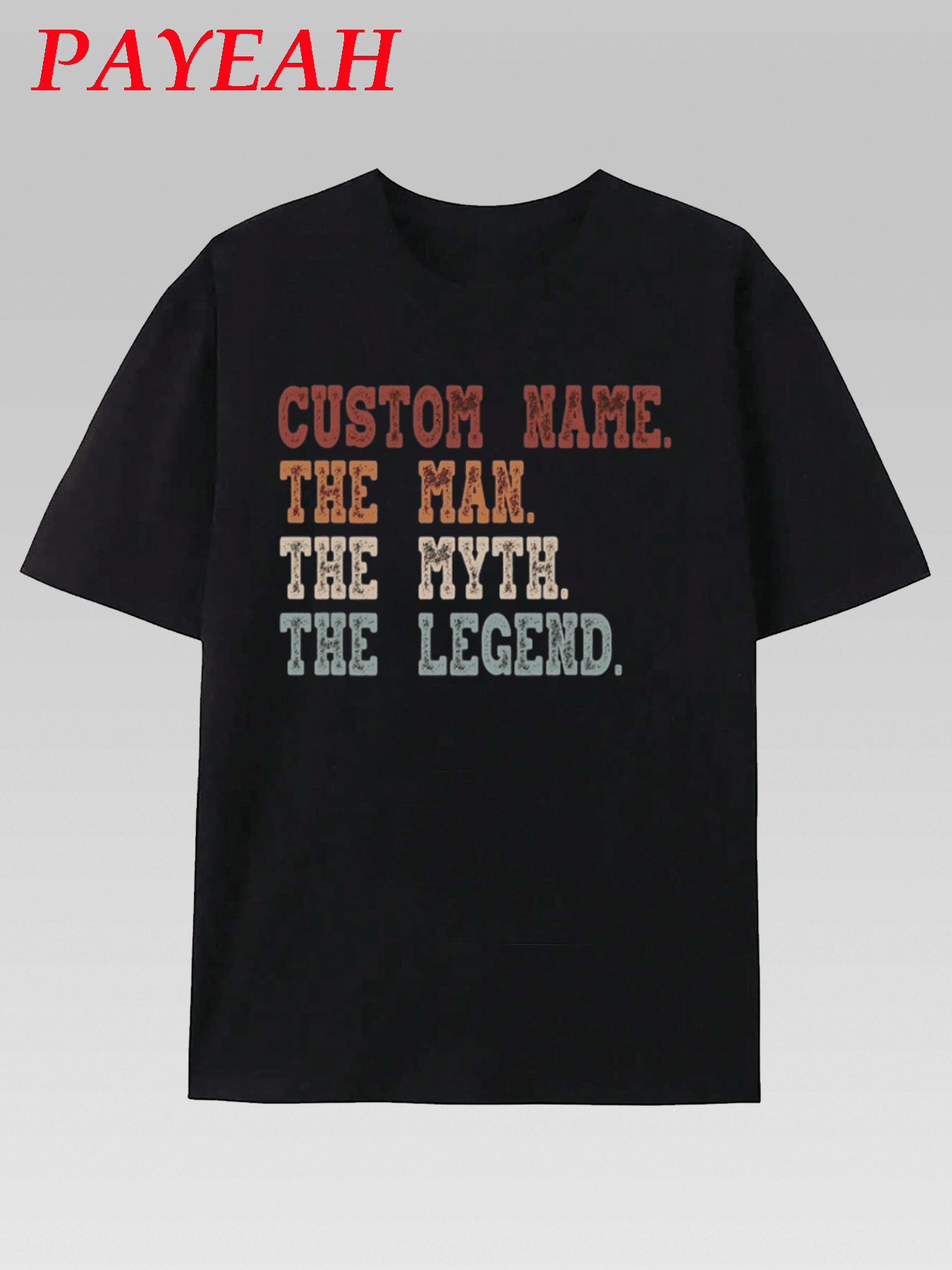 PAYEAH Men's Mythical Legends Fun Crew Neck T-Shirt (Single Piece)100% ...