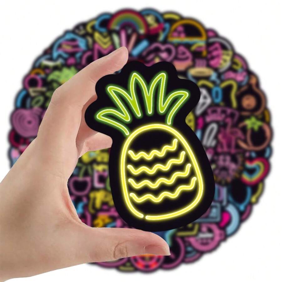 100PCS Neon Stickers Stickers Vinyl Aesthetics Stickers For ...