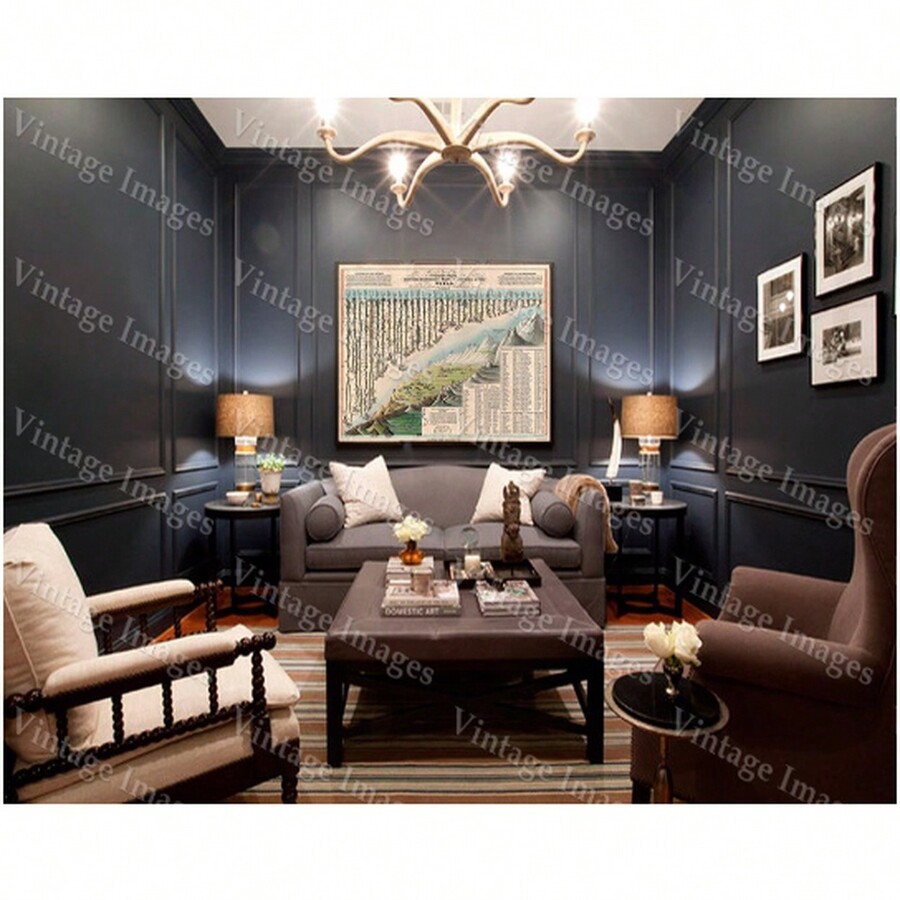 Vintage Imagery Giant Historic Comparative Chart Map World Mountains ...