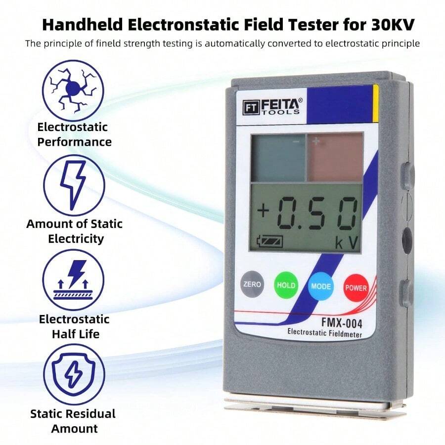 Feita Upgraded Electrostatic Fieldmeter 0 30kv Handheld Esd Electrostatic Tester Portable