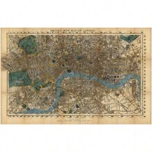 Vintage Imagery Giant Historic London England Map 1860 Restoration ...