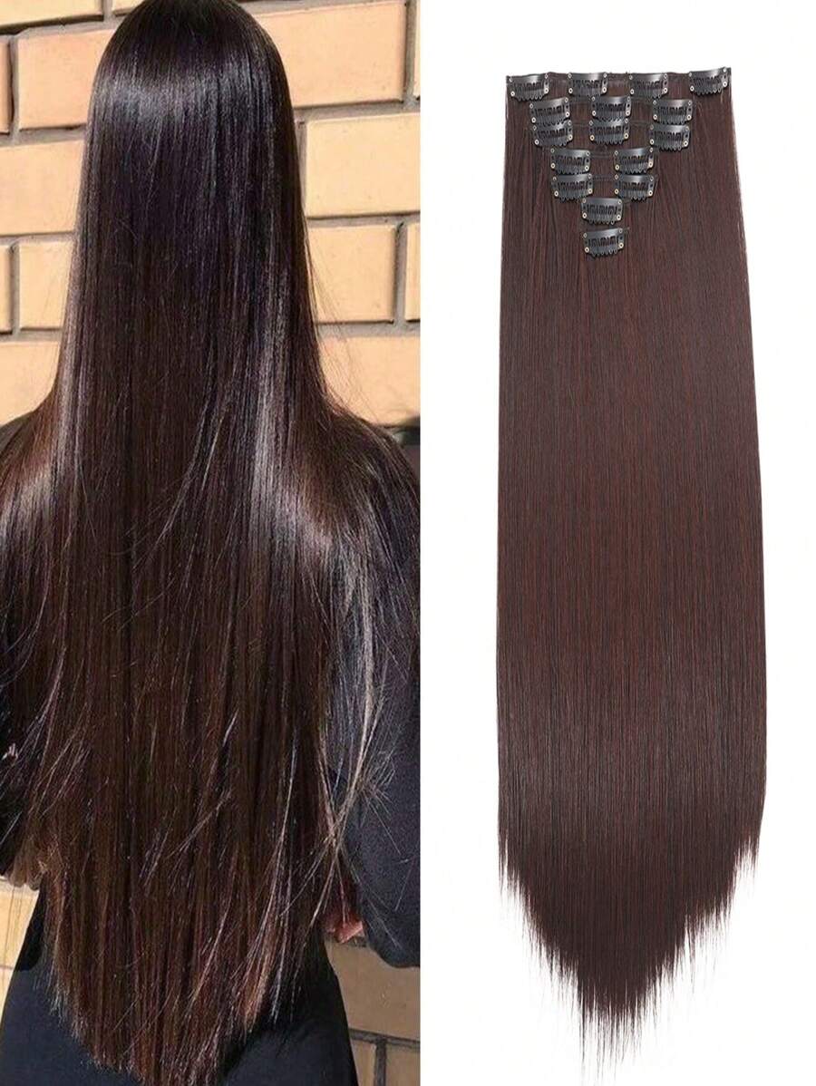 7 Piece Clip-On 18-32inch Hair Extensions Synthetic Hair Extensions ...