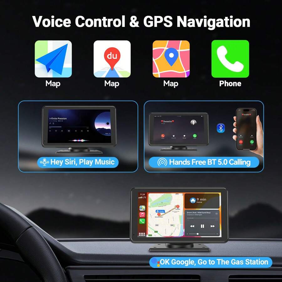 ASAWIN Carplay Touch Screen 7 Inch Android Auto FM AUX WIFI Bluetooth ...