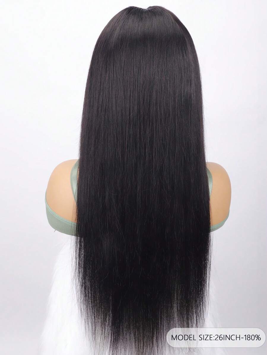 Peruca reta V Part Cabelo humano 30 polegadas sem cola V Shape Cabelo ...