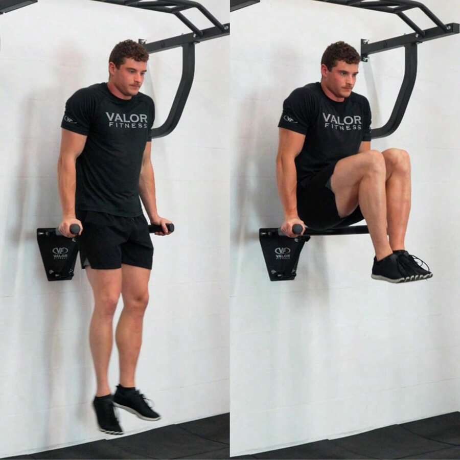 Wall Mounted Dip Station Bars - Space Saver - Foldable Home Gym Workout ...