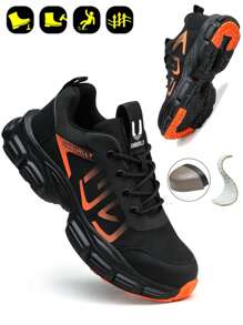 UMBURLLY Men's Safety Shoes With Steel Toe, Anti-Smash & Puncture ...